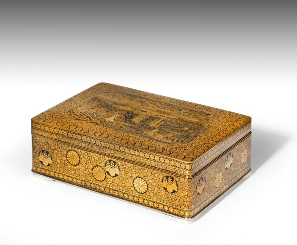 Large Japanese Iron and Silver Box by Komai | Steve Sly Japanese Art