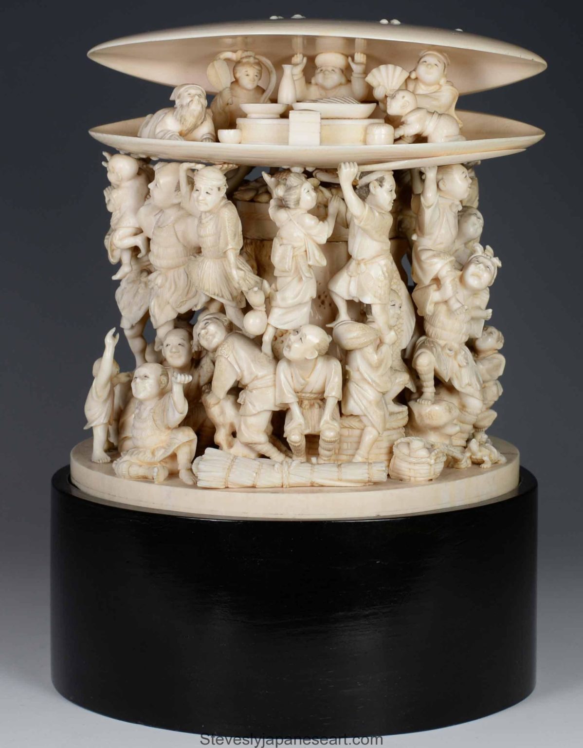 FABULOUS LARGE JAPANESE IVORY "CLAMS DREAM" OKIMONO BY MUNEMASA | Steve ...