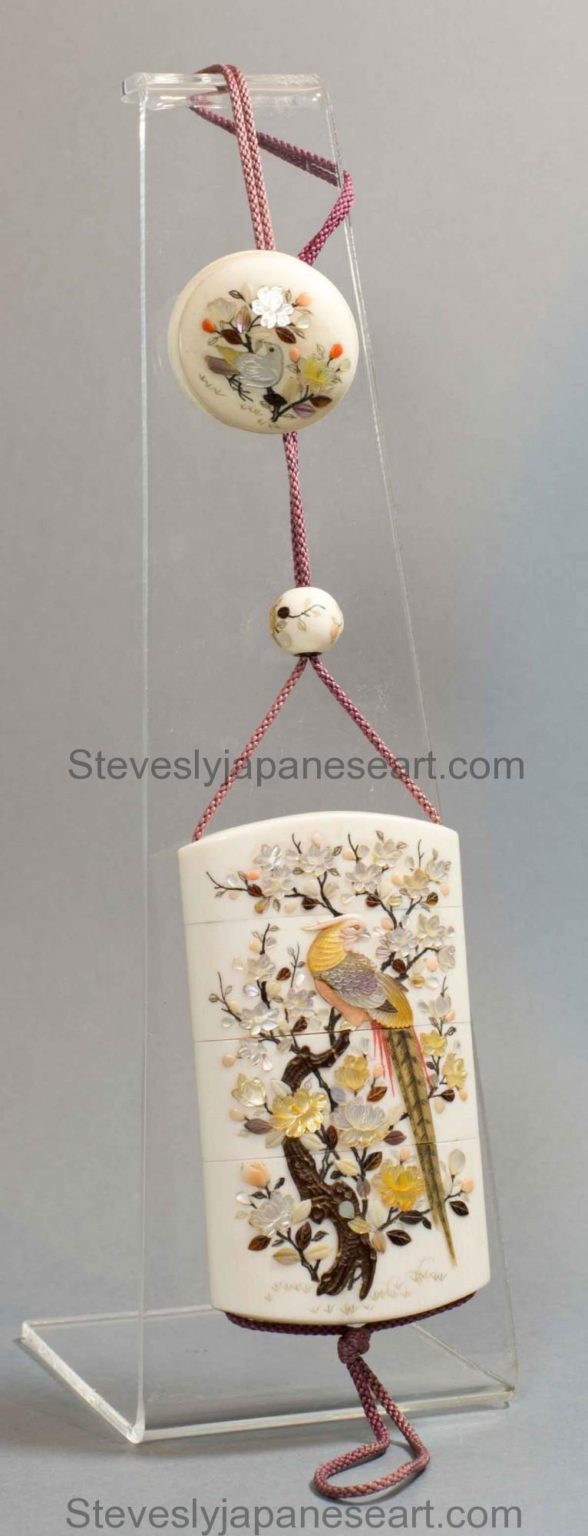 FINE QUALITY JAPANESE IVORY SHIBAYAMA INRO SET | Steve Sly Japanese Art