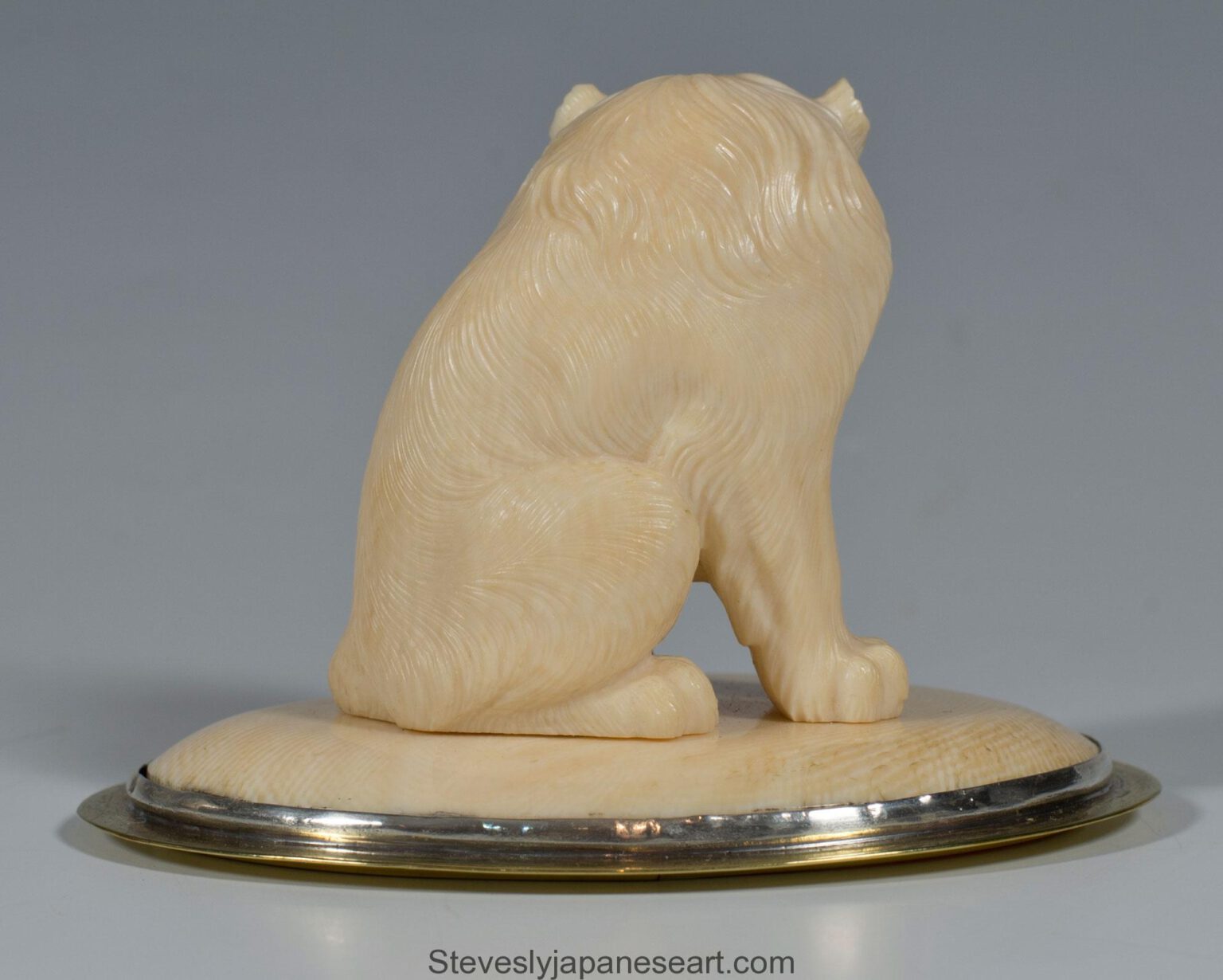 LARGE JAPANESE IVORY & SHIBAYAMA LIDDED TUSK VASE ON STAND - PARROT ...