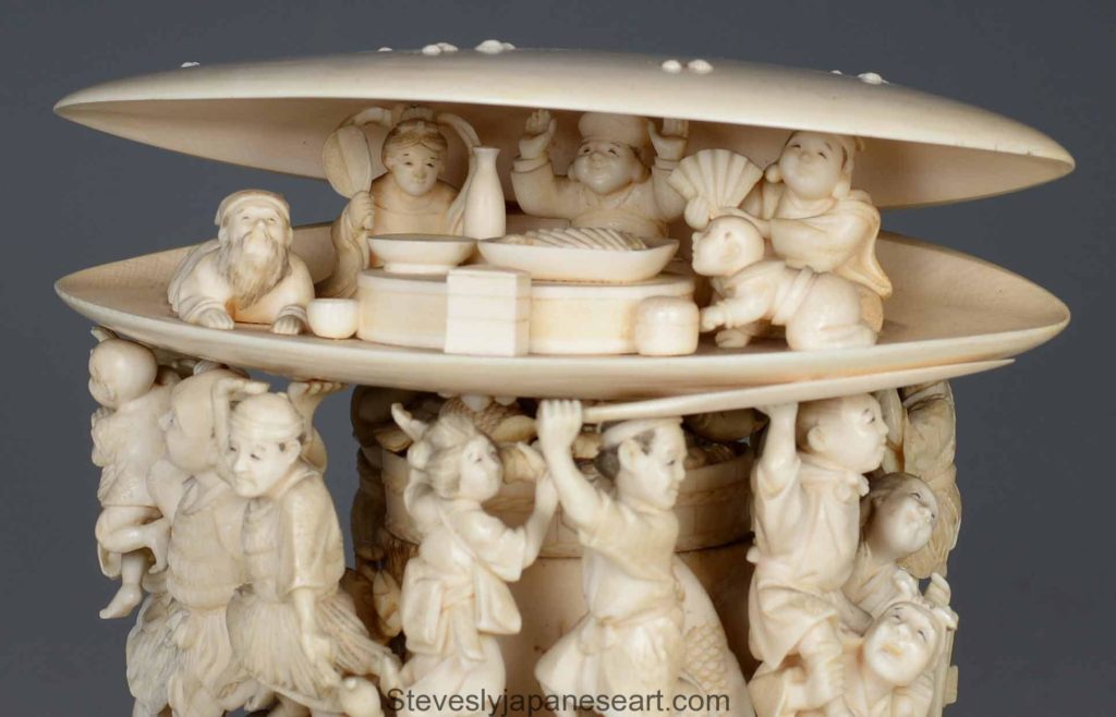 FABULOUS LARGE JAPANESE IVORY "CLAMS DREAM" OKIMONO BY MUNEMASA | Steve ...