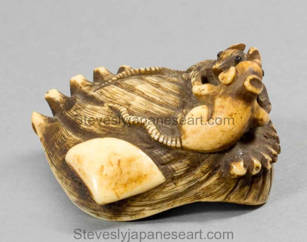 AN UNUSUAL JAPANESE EDO PERIOD STAG ANTLER RAT NETSUKE | Steve Sly ...