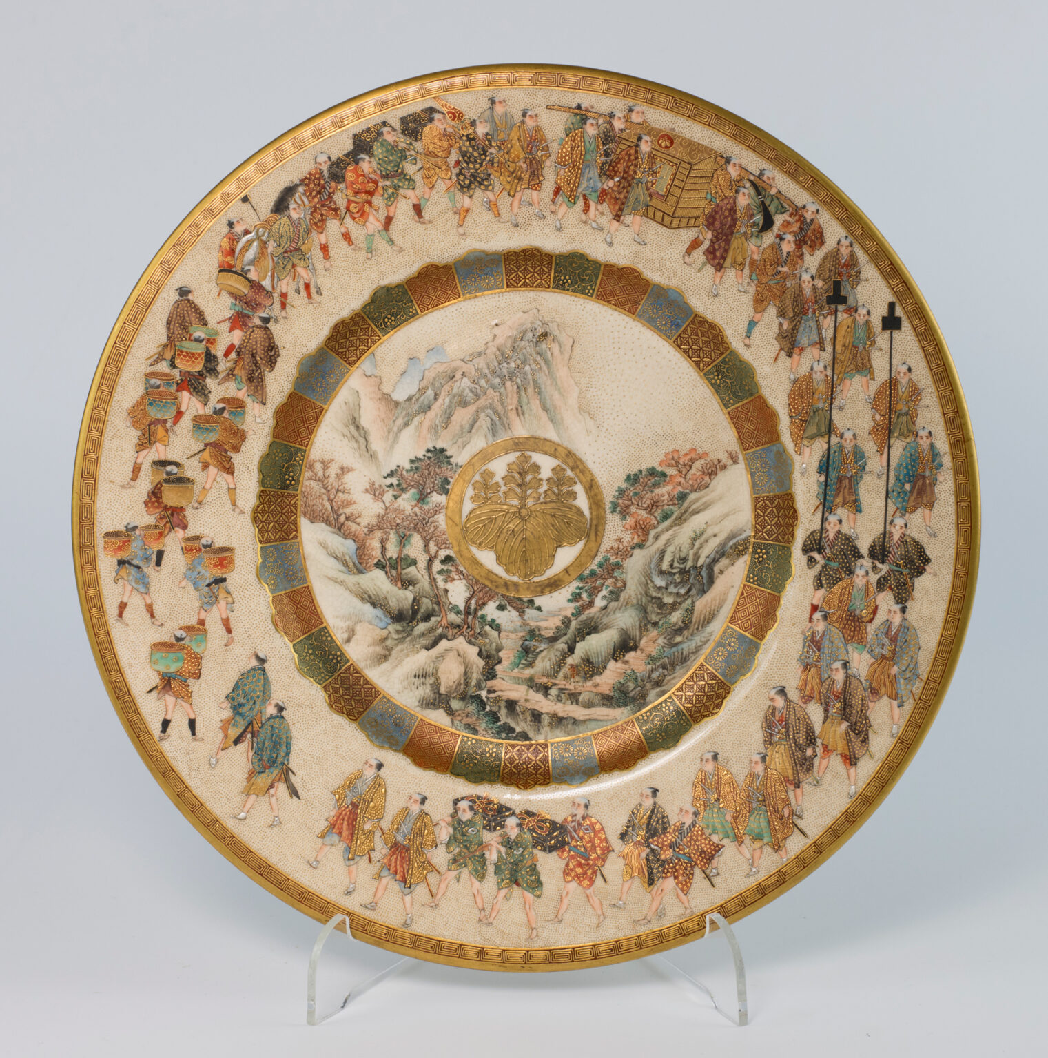 Large Japanese Satsuma Plate by Seikozan | Steve Sly Japanese Art