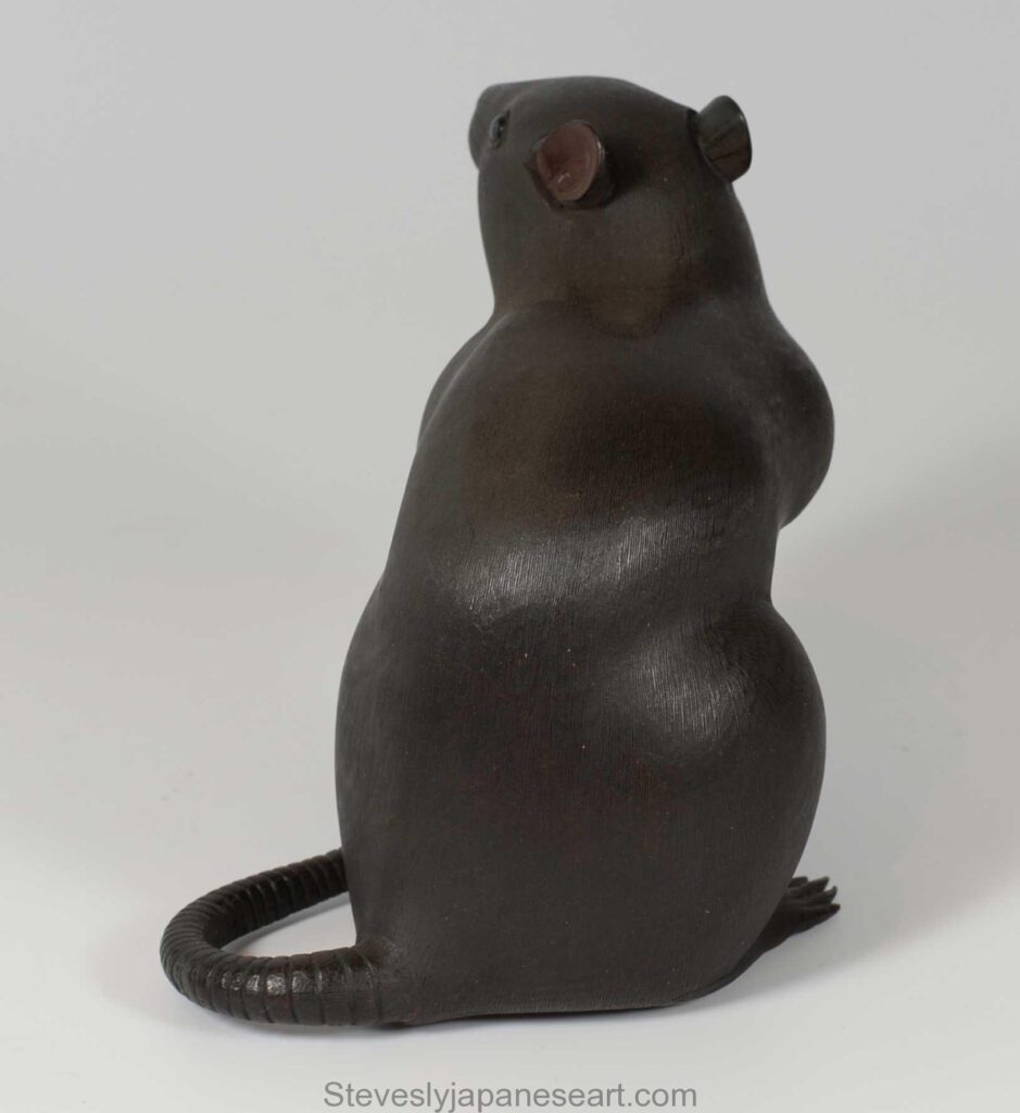 LARGE JAPANESE BRONZE RAT WITH PERSIMMON OKIMONO- SIGNED | Steve Sly ...