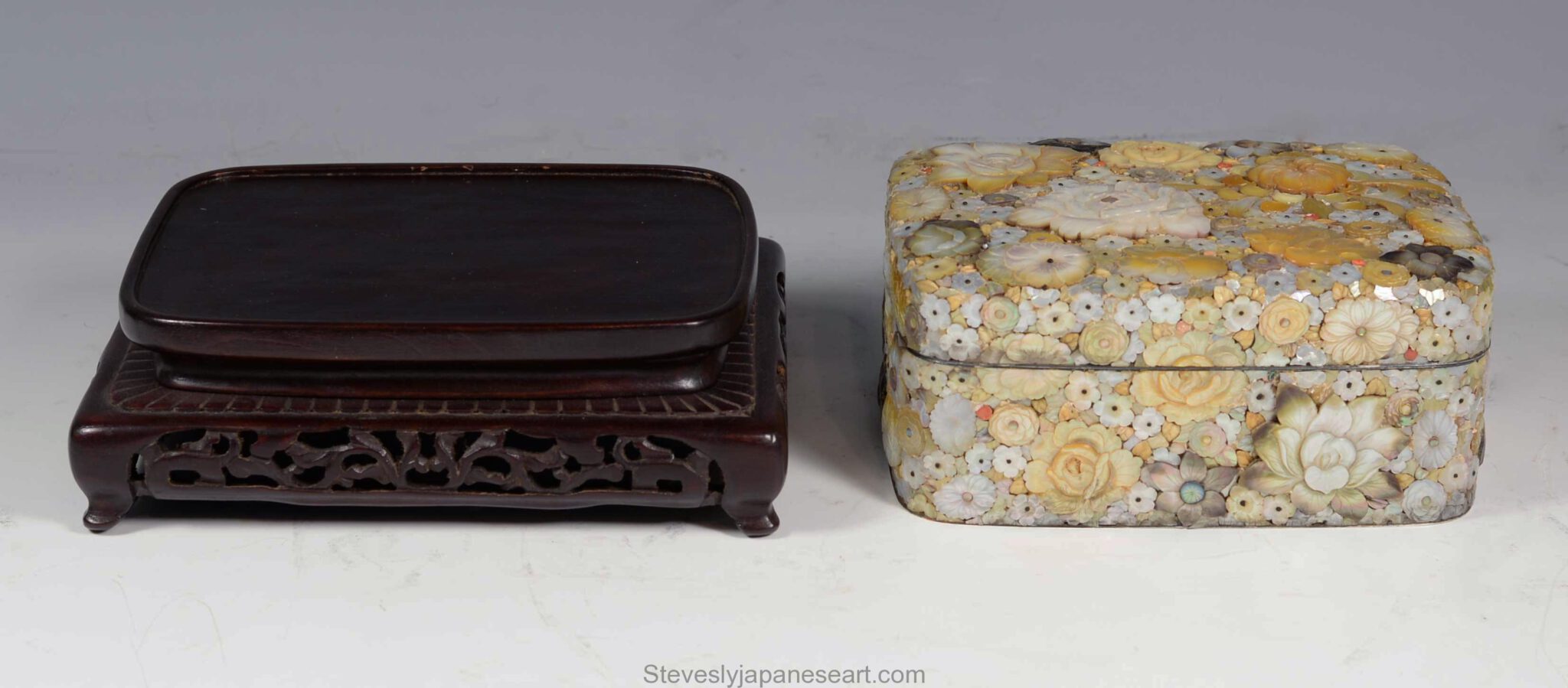 HIGH QUALITY DECORATIVE JAPANESE SHIBAYAMA BOX ON STAND - MASAMITSU ...