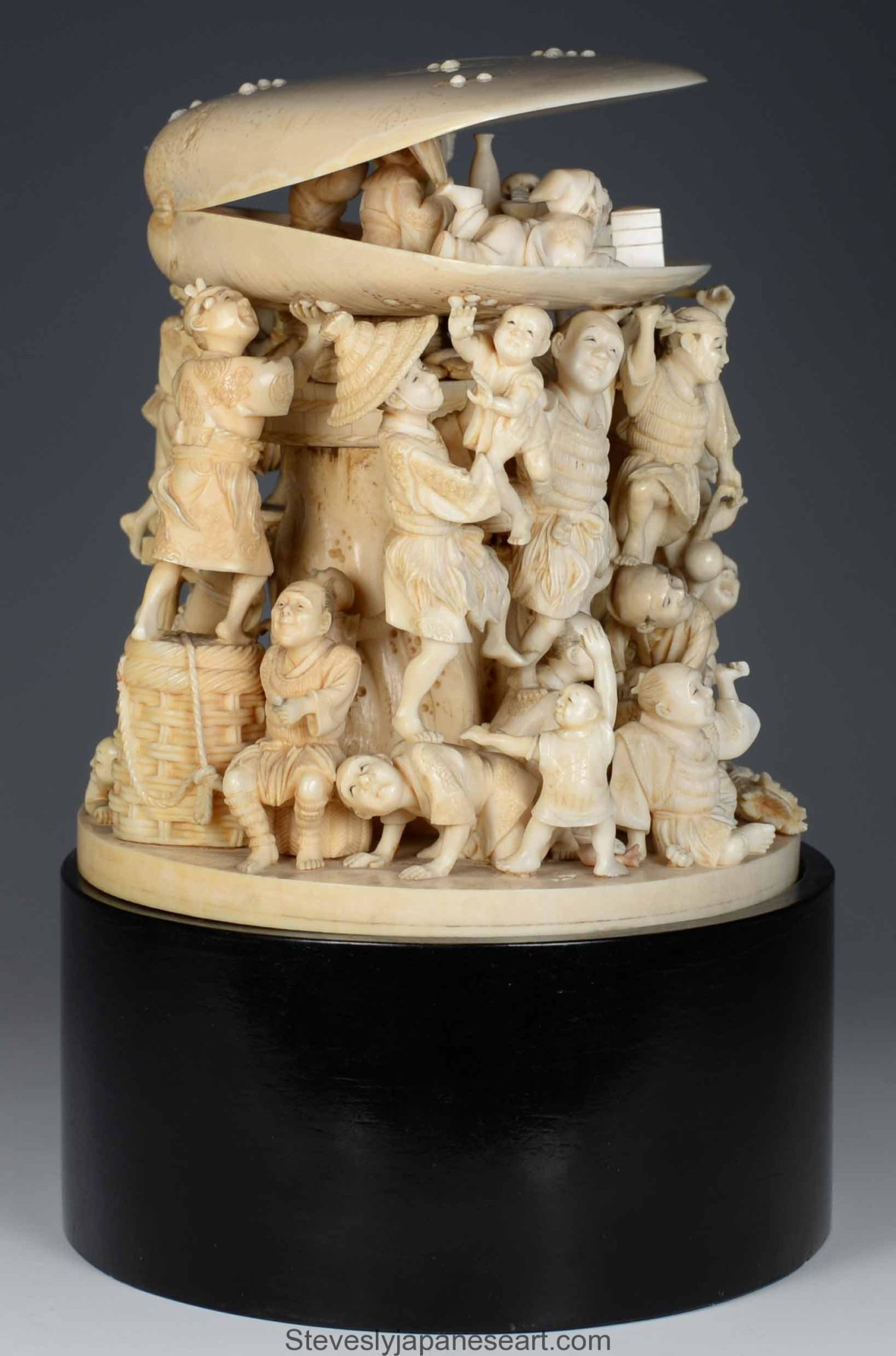 FABULOUS LARGE JAPANESE IVORY "CLAMS DREAM" OKIMONO BY MUNEMASA | Steve ...