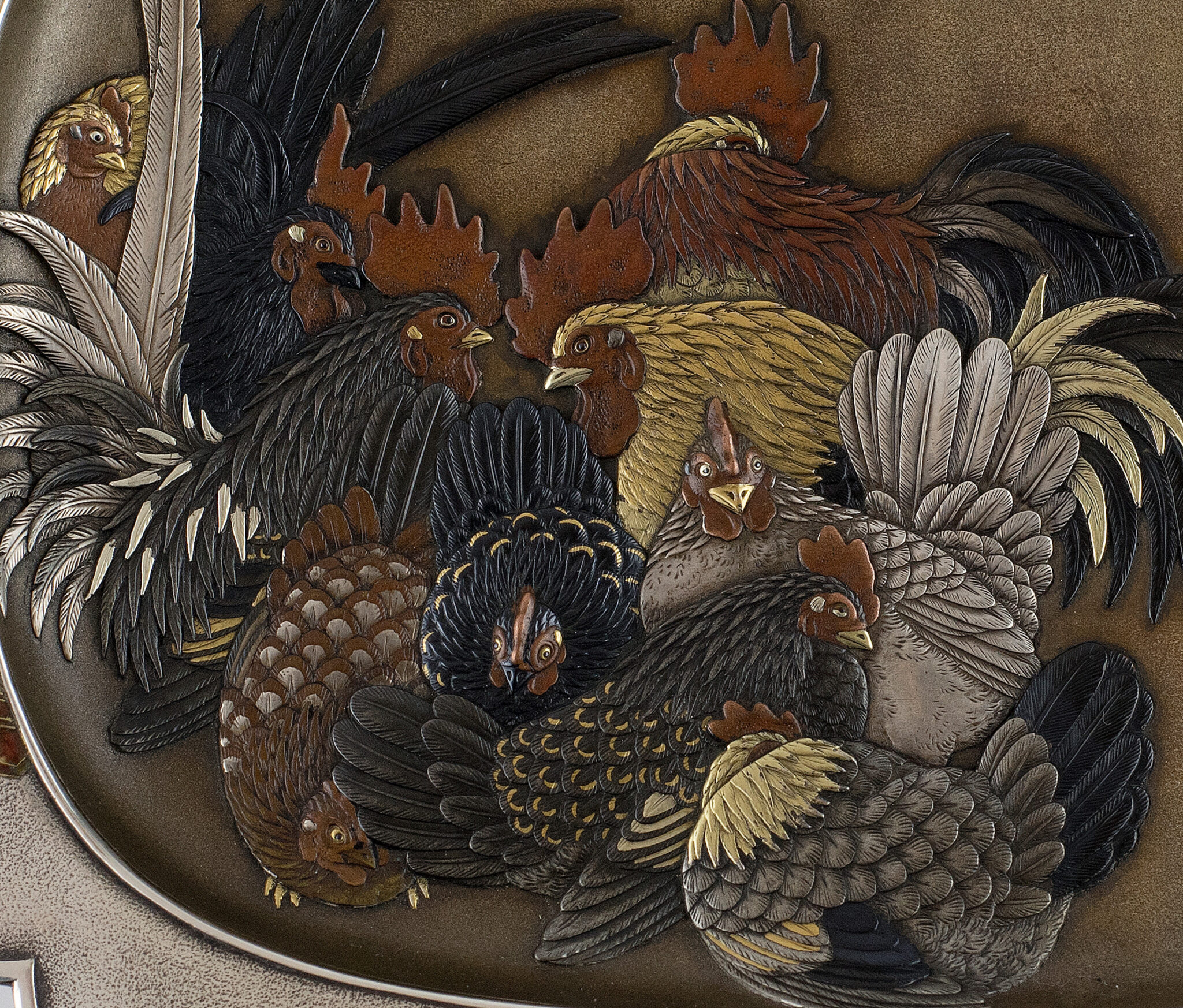 Exceptional Japanese Mixed Metal Ozeki Company Panel. | Steve Sly ...