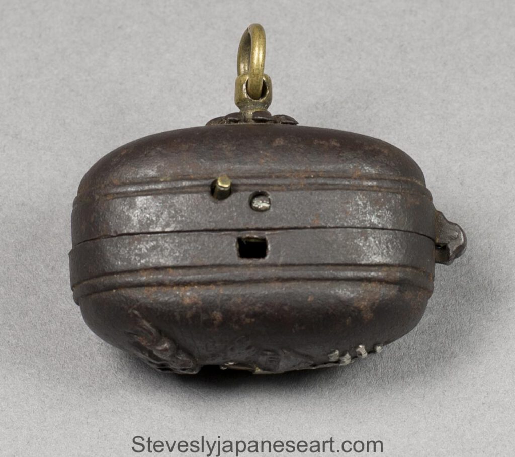 RARE JAPANESE EDO PERIOD IRON TINDER BOX LIGHTER - HIUCHIBAKO NETSUKE ...