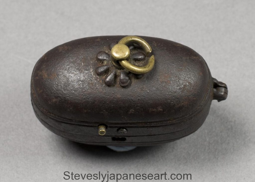 RARE JAPANESE EDO PERIOD IRON TINDER BOX LIGHTER - HIUCHIBAKO NETSUKE ...