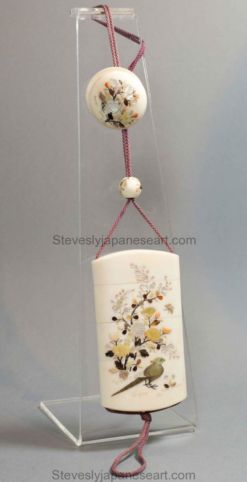 FINE QUALITY JAPANESE IVORY SHIBAYAMA INRO SET | Steve Sly Japanese Art