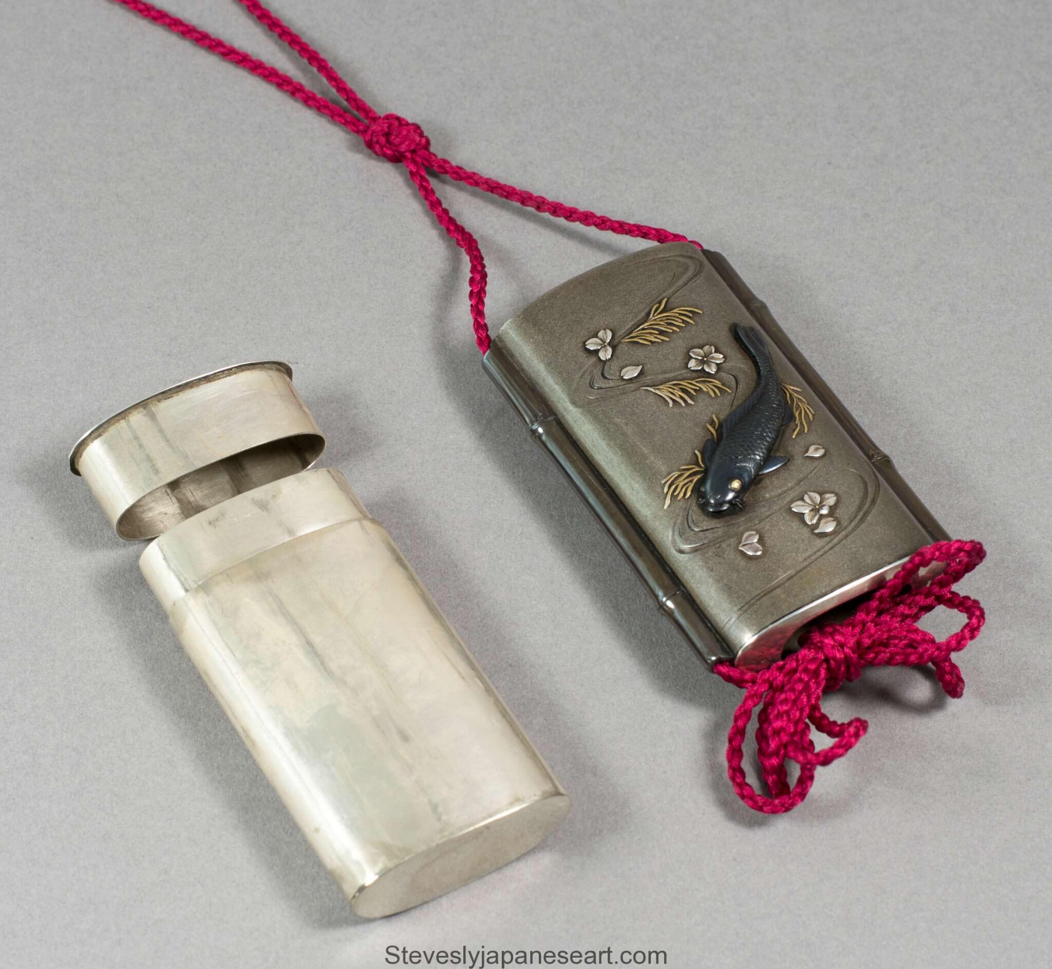 HIGH QUALITY JAPANESE SHIBUICHI & MIXED METAL SHEATH INRO - EX WRANGHAM ...