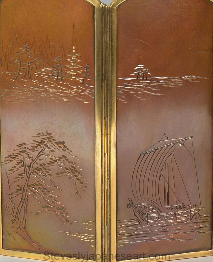 Japanese Shakudo and Mixed Metal Table Screen - Nogawa | Steve Sly ...