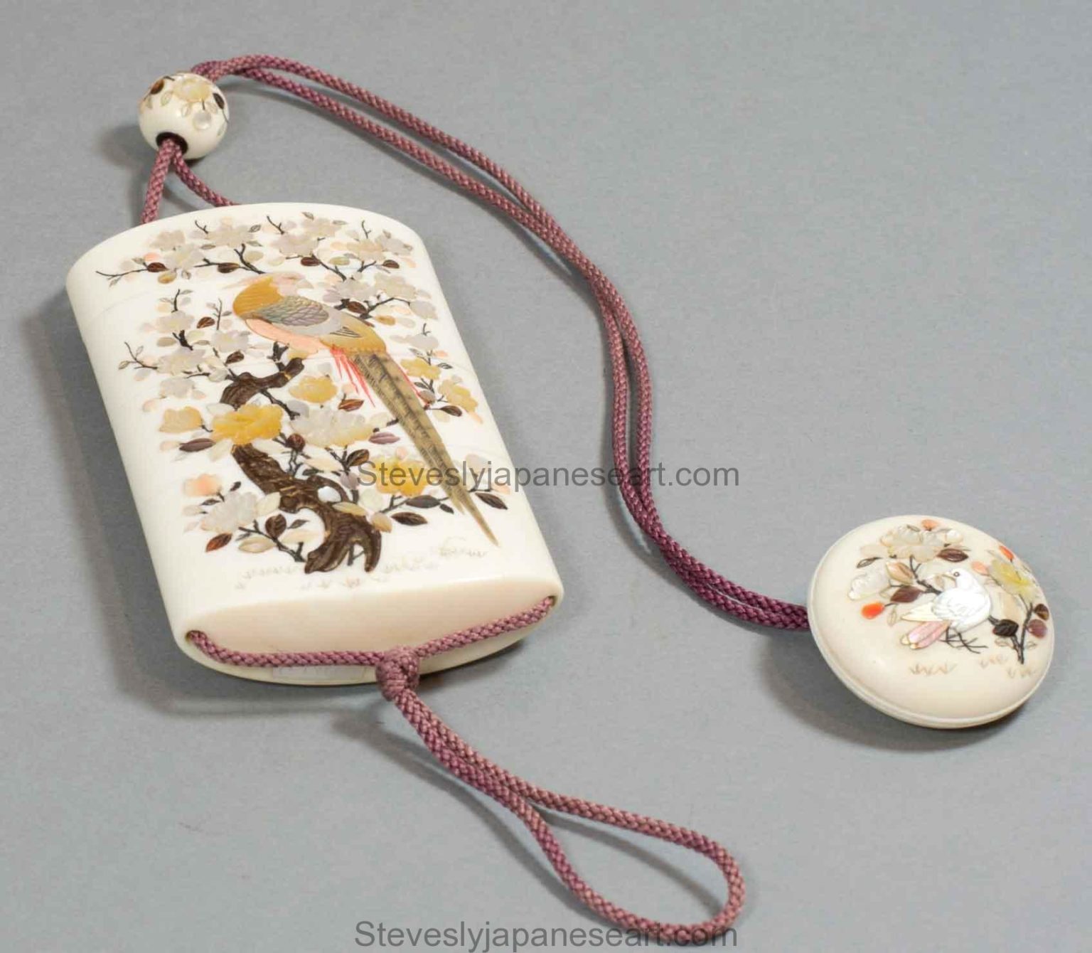 FINE QUALITY JAPANESE IVORY SHIBAYAMA INRO SET | Steve Sly Japanese Art