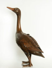 Life Size Japanese Bronze Runner Duck Okimono- Artist Signed | Steve ...