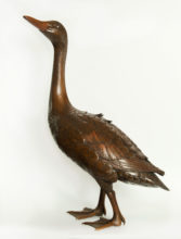 Life Size Japanese Bronze Runner Duck Okimono- Artist Signed | Steve ...