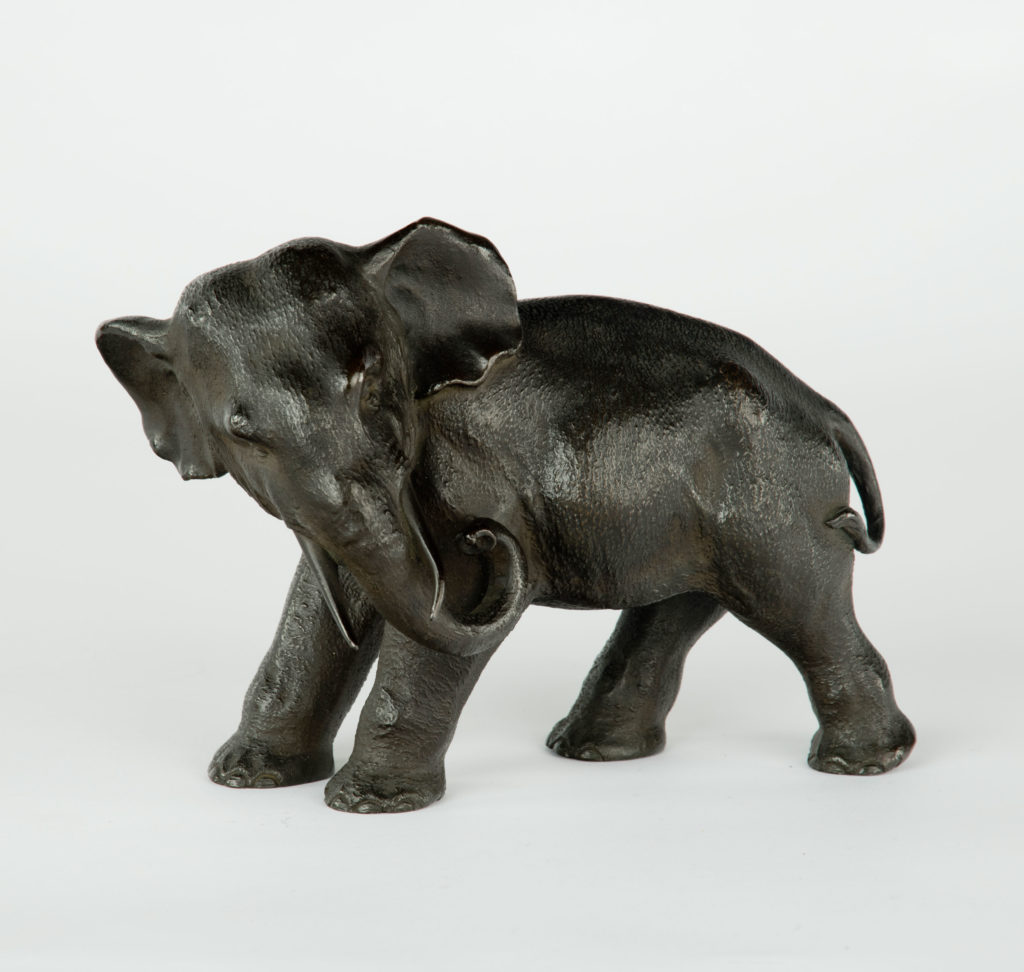 Japanese Bronze Elephant Okimono by Maruki Company | Steve Sly Japanese Art