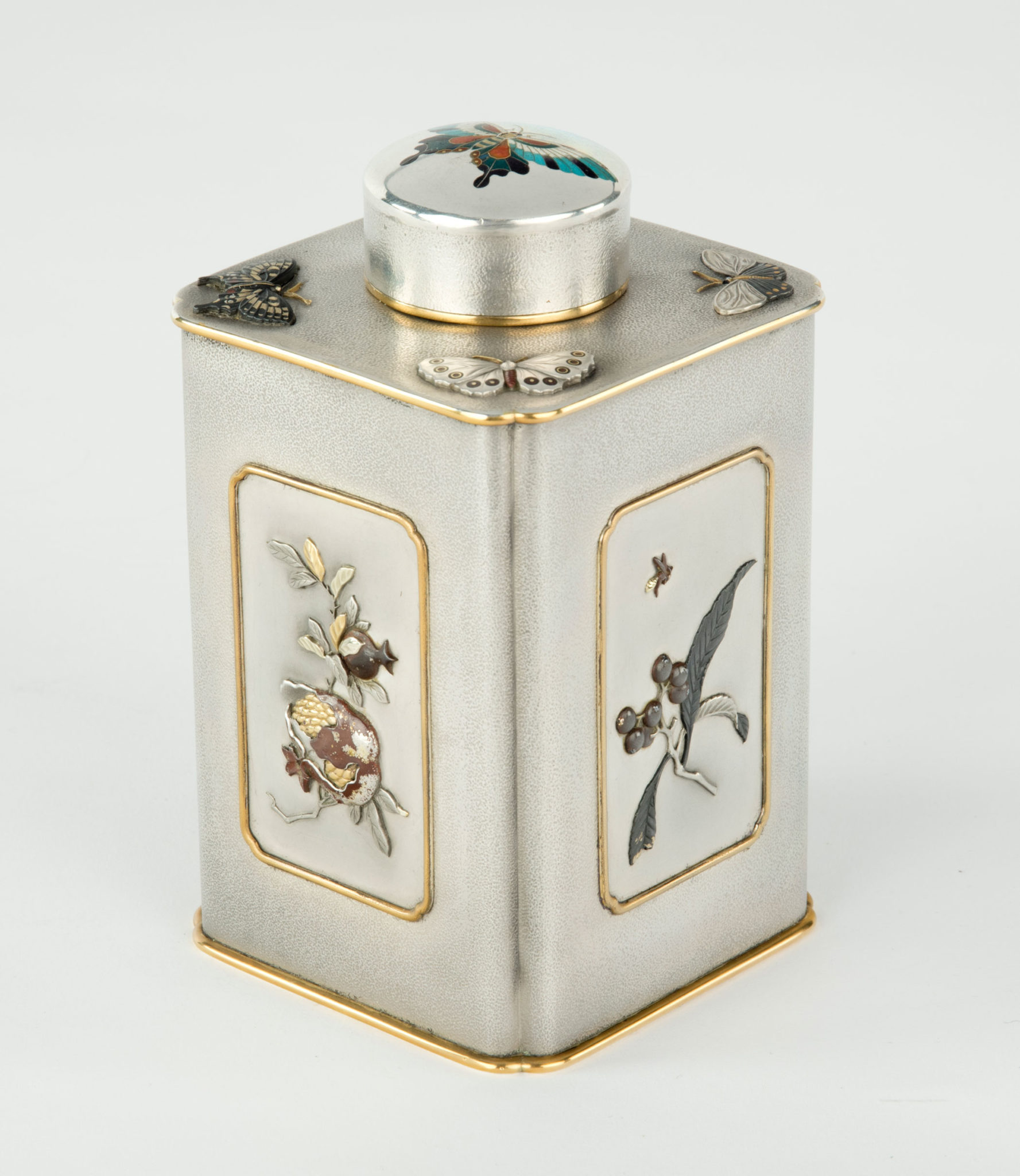 Japanese Silver and Enamel Natsume - Tea Caddy | Steve Sly Japanese Art