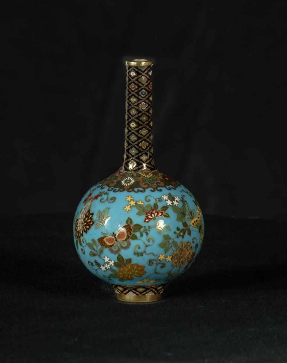 Japanese Cloisonne Enamel Bottle Vase - Namikawa Yasuyuki (1845-1927 ...