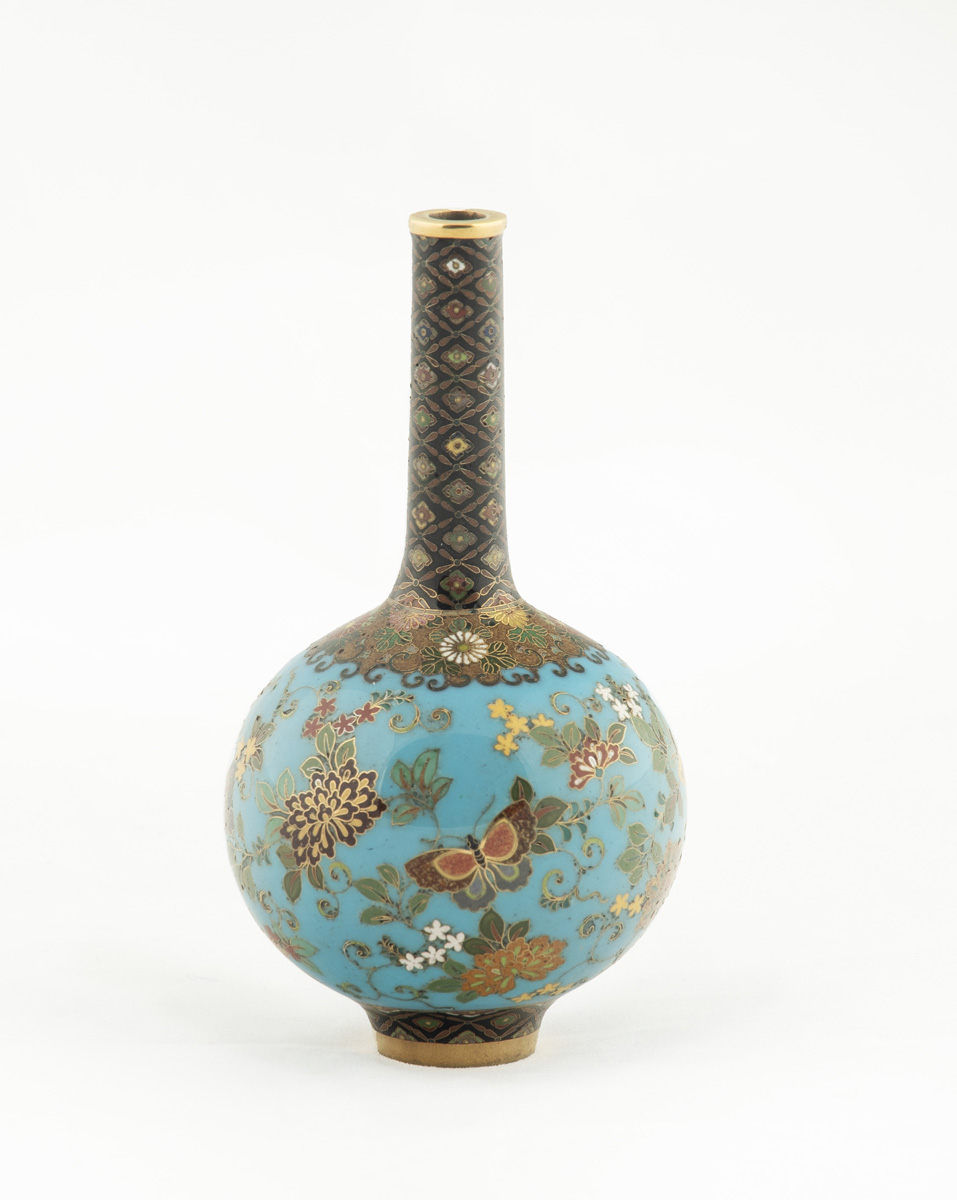 Japanese Cloisonne Enamel Bottle Vase - Namikawa Yasuyuki (1845-1927 ...