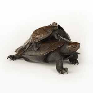Large Japanese Bronze and Shakudo Okimono Turtles - Jomi Eisuke | Steve ...