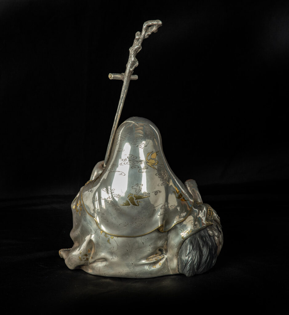 Large Japanese Silver Okimono of Jurojin by Yoshihiro | Steve Sly ...