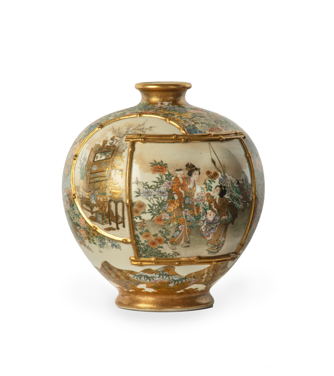 Very Fine Japanese Satsuma Vase by Kinkozan | Steve Sly Japanese Art