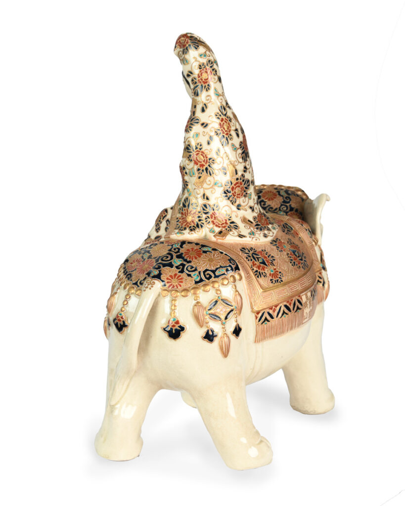 Large Japanese Satsuma Elephant Okimono signed Kizan | Steve Sly ...