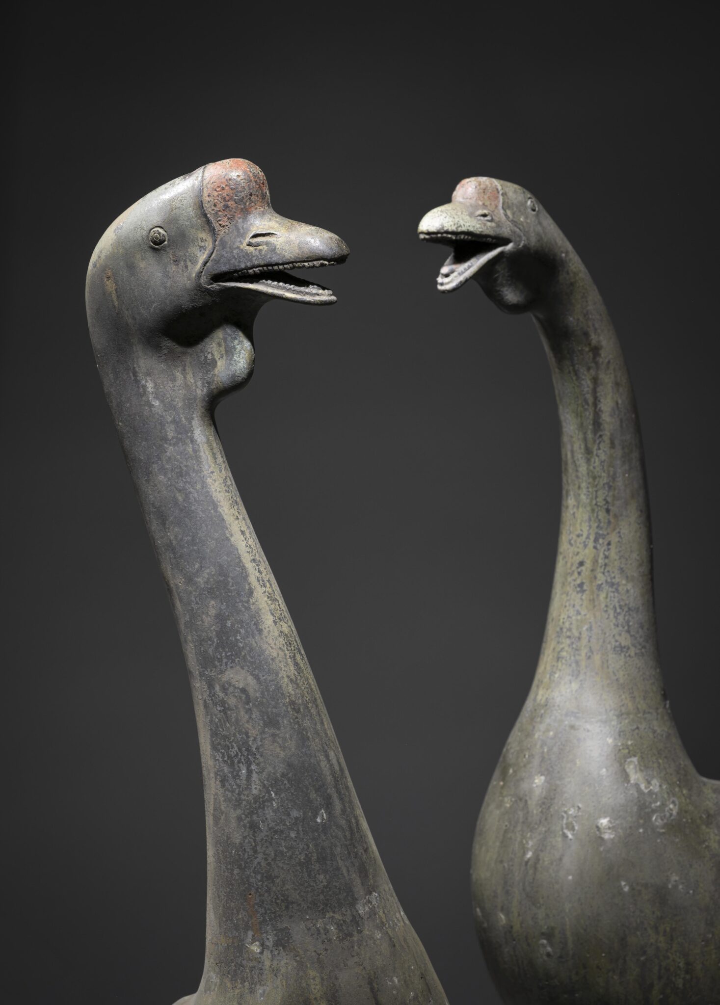 A Pair Of Huge Scale Japanese Bronze Geese | Steve Sly Japanese Art